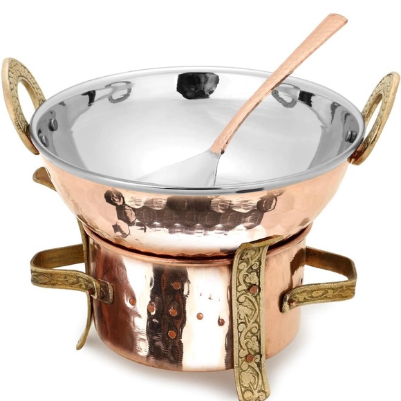 Kitchen | Indian 3pc Serving Set Copper Karahi Angithi And Serving ...